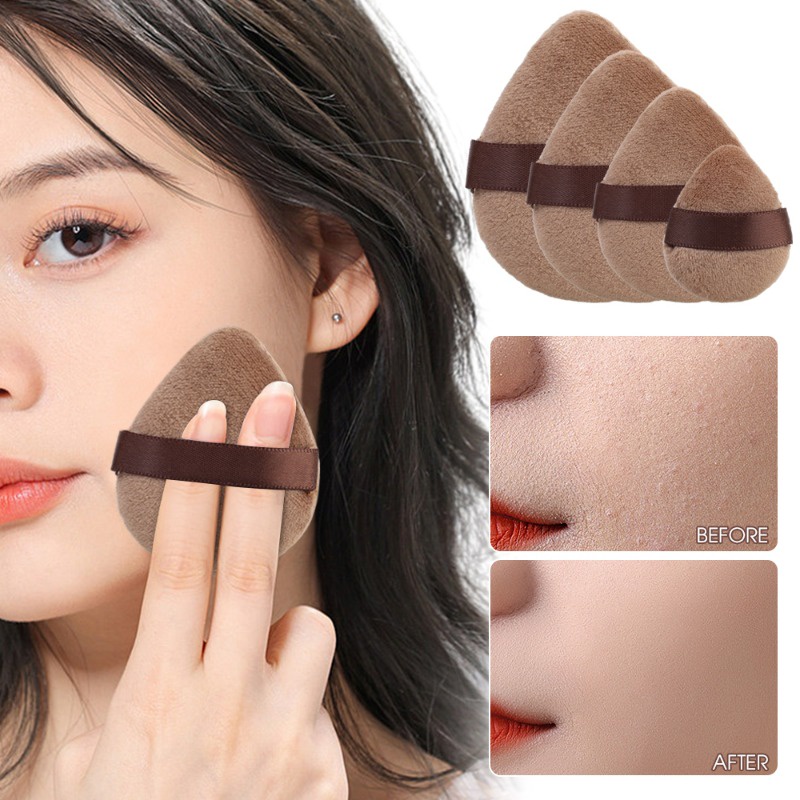Small Finger Puff Highlights Powder Blusher Puff/ Crystal Velvet Brown ...