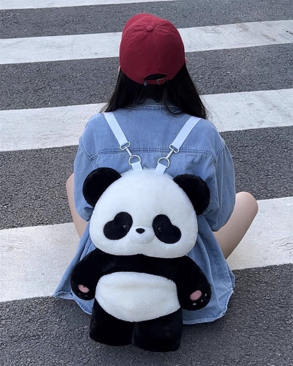 [Spot] Panda backpack cute panda backpack panda bag cartoon soft plush ...