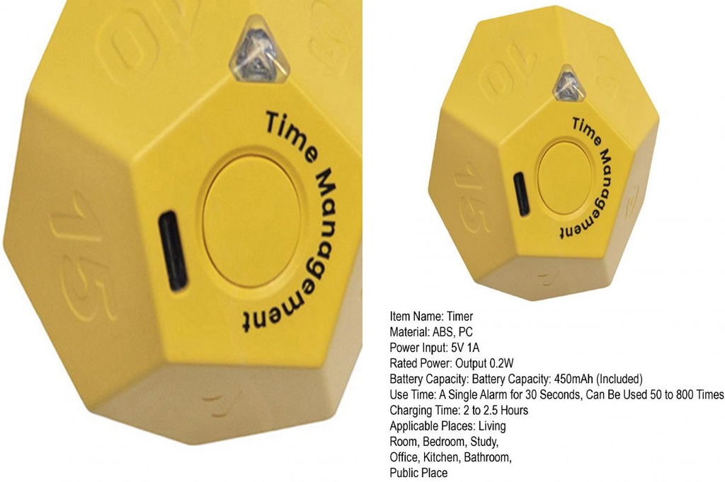 {halfa} Pomodoro Technique Timer Rechargeable Mini Timer With Dual