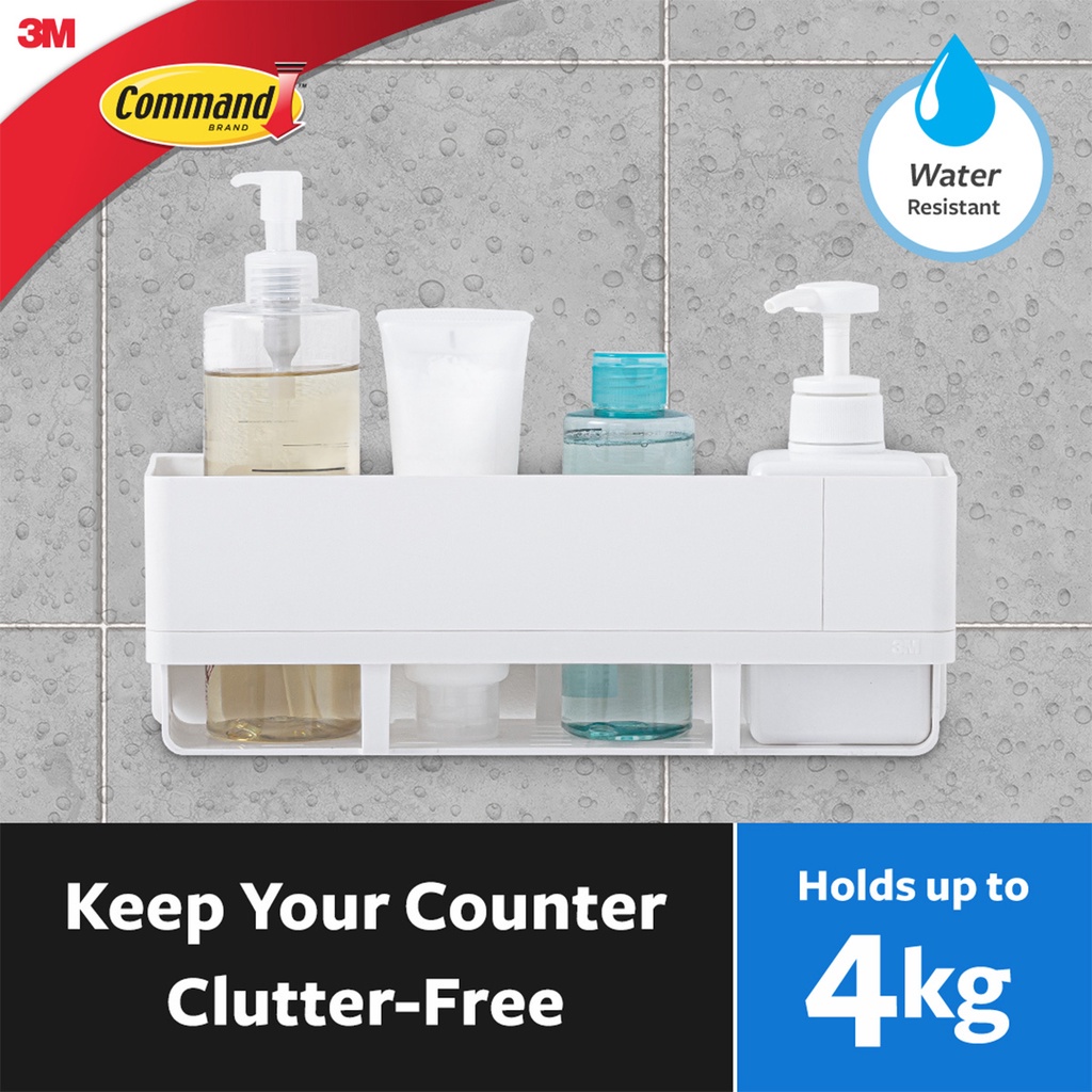 3M™ Command™ Caddy, 17723, Water Resistant, No Surface Damage, 1 pc ...