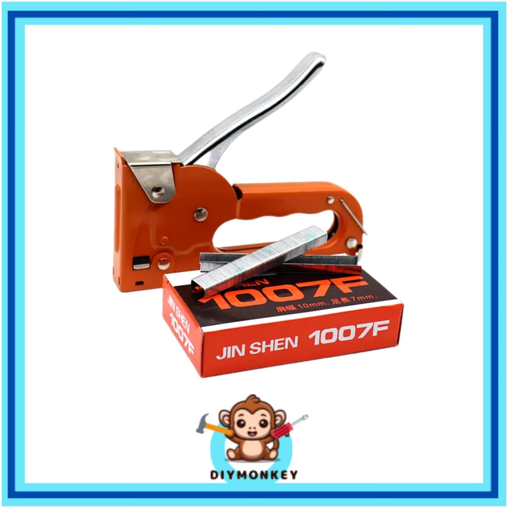 (DIY MONKEY) Heavy Duty All Steel Strong Staple Gun Tacker Home DIY ...
