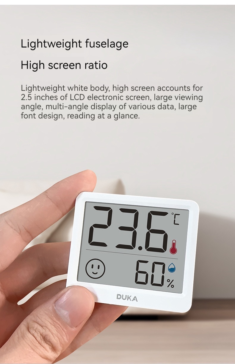 DUKA Atuman 2.5 inch LCD Electronic Digital Temperature Humidity Meter ...
