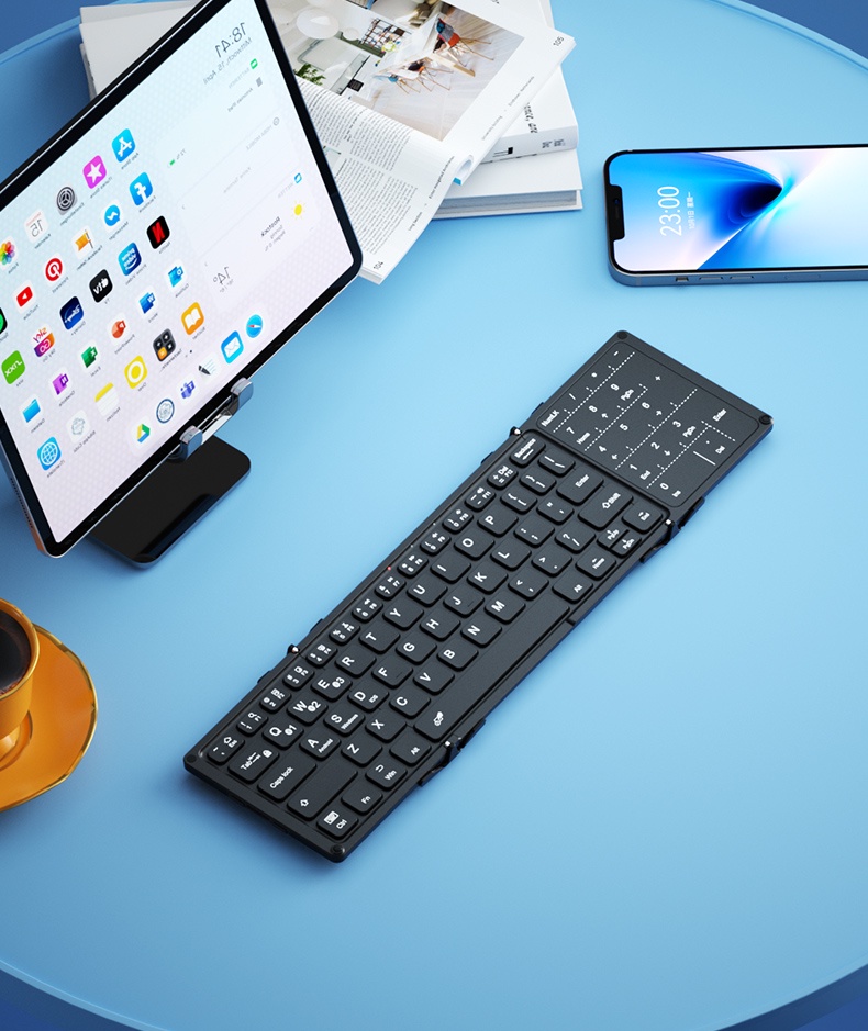 BOW folding Multiple devices Bluetooth wireless keyboard foldable ...