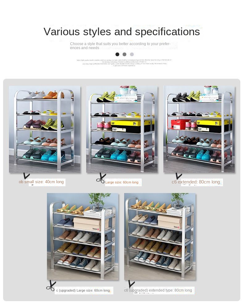 Stainless Steel Shoe Rack Dust-Proof Dormitory Household Storage Rack ...