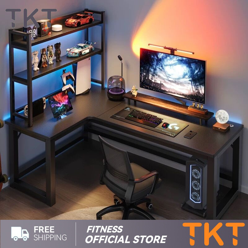 Computer Table Gaming Table Office Table Organizer Bookshelf Study ...