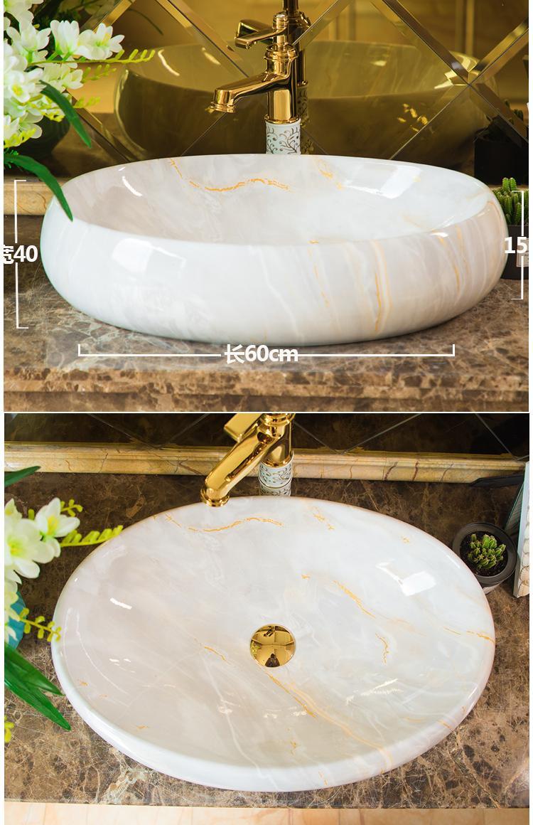 Ceramic wash basin countertop basin household square European-style art ...