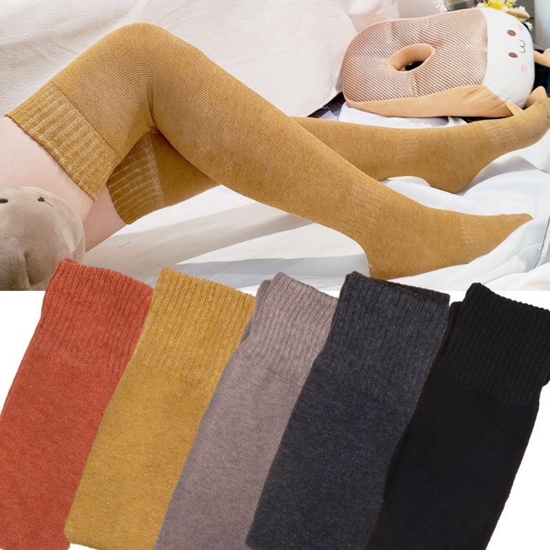 JK Long Tube Socks - Coral Velvet Thigh High Stockings - For Women ...