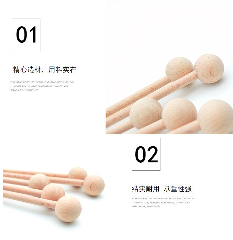 Solid Wood Hammer Rod round Head Hammer Chinese Block Children's ...