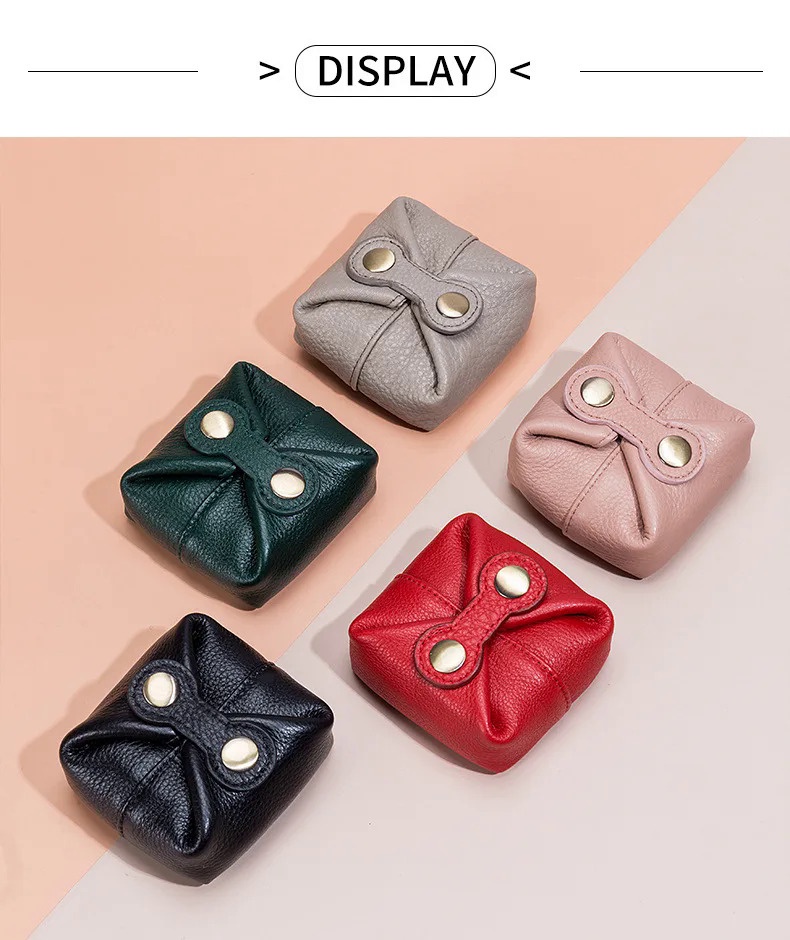 New Mini Leather Lipstick Storage Bag Earphone Key Coin Pouch Cute ...