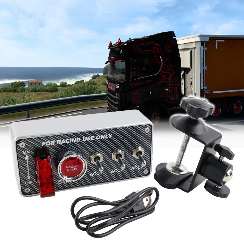 Carbon Fiber 12V LED Ignition Switch Panel LED Toggle Switch Engine ...