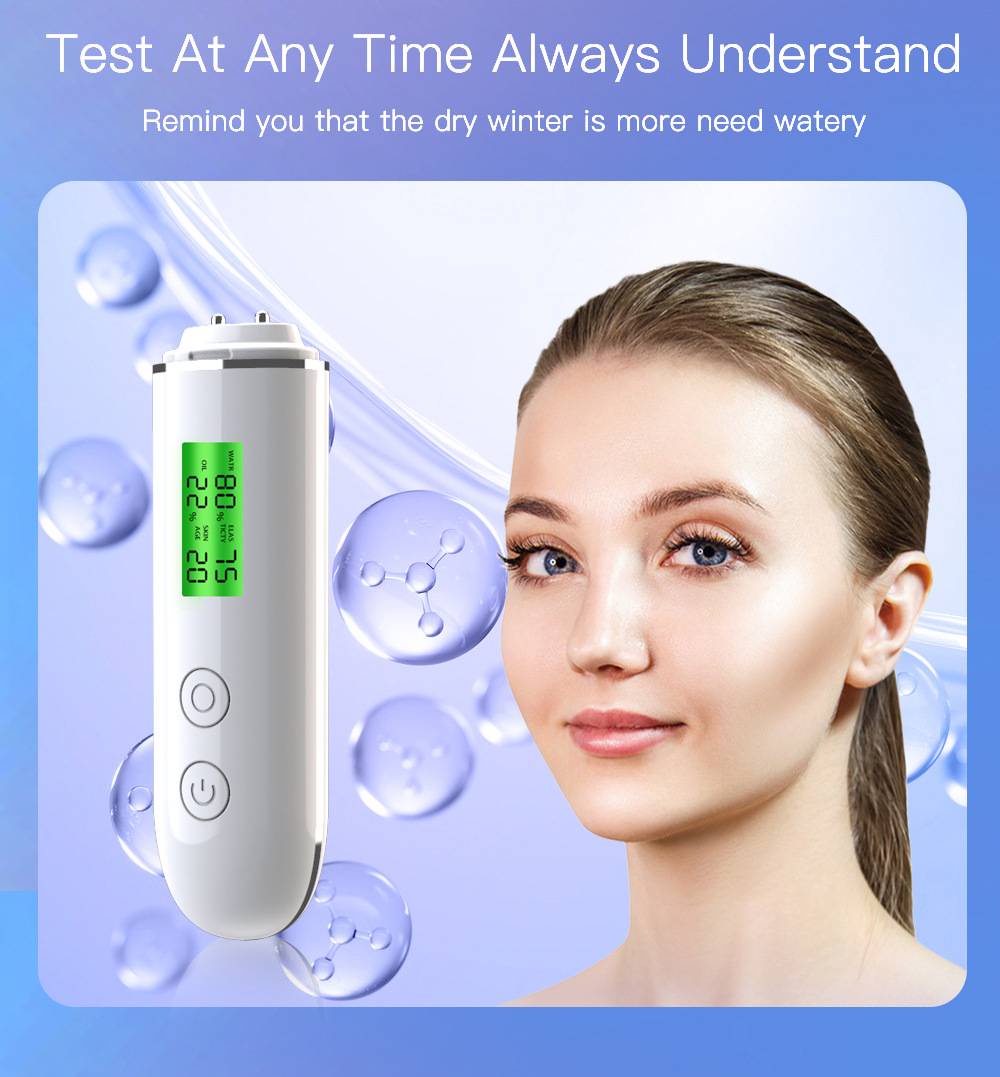 LCD Digital Skin Oil Content Moisture Analyzer Face Elasticity ...