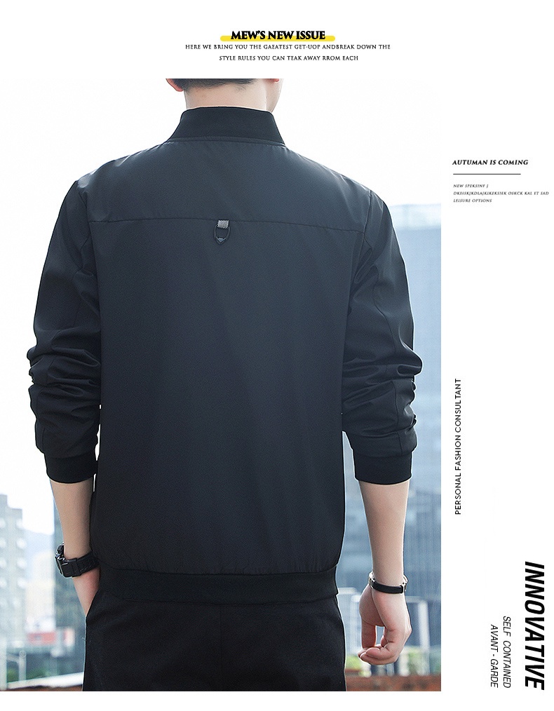 [Ready Stock] Jacket Men Korean Slim Fit Bomber Jacket Windproof and ...