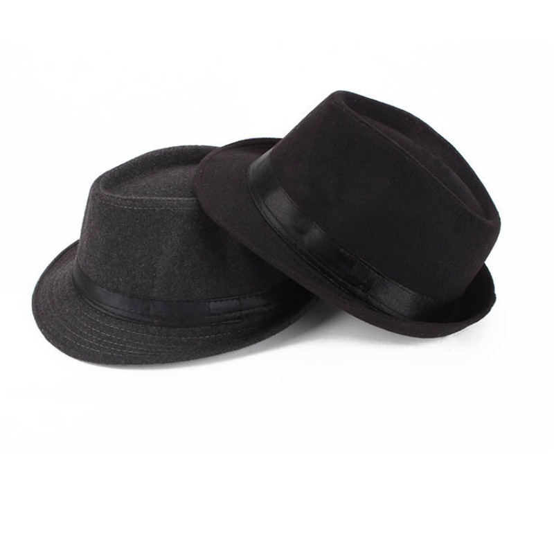 10402 Men's Fashion Fedoras European Gentlemen's Hat Wool Blend Formal ...