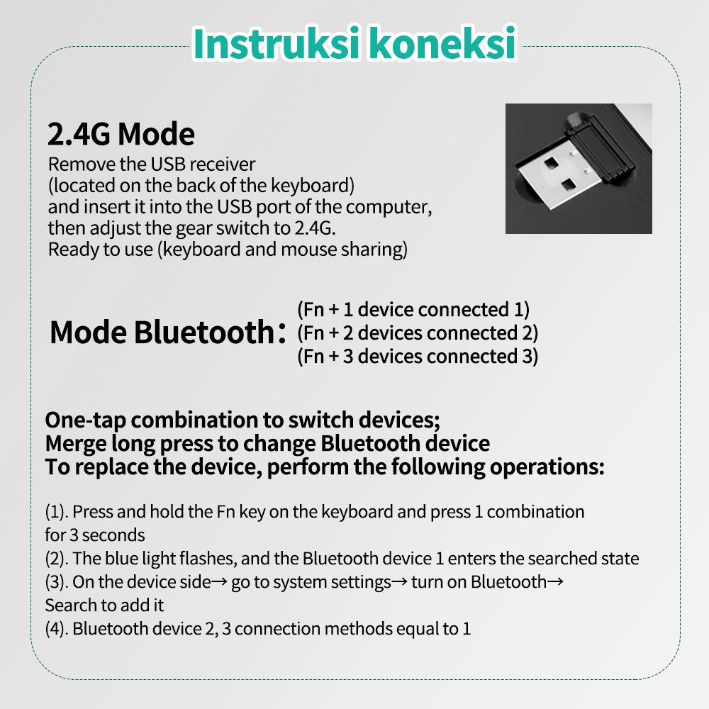 Goojodoq Bluetooth Wireless Keyboard Bluetooth 3 102 Keys Wireless Mouse Rechargeable Compact