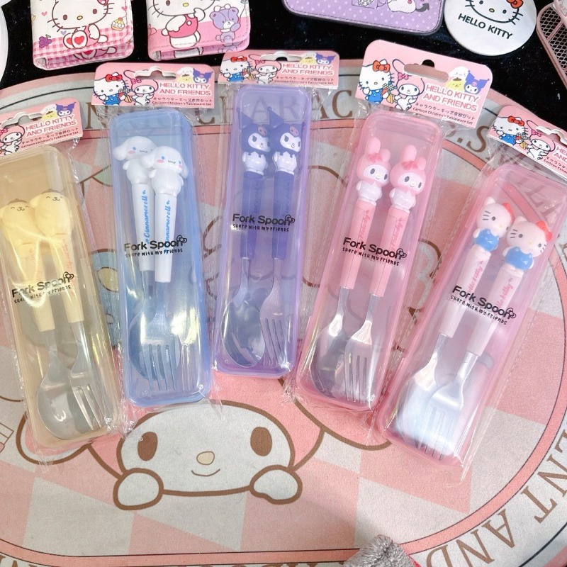 Sanrio Tableware Set Cute Kuromi My Melody Hello Kitty Cinnamoroll ...