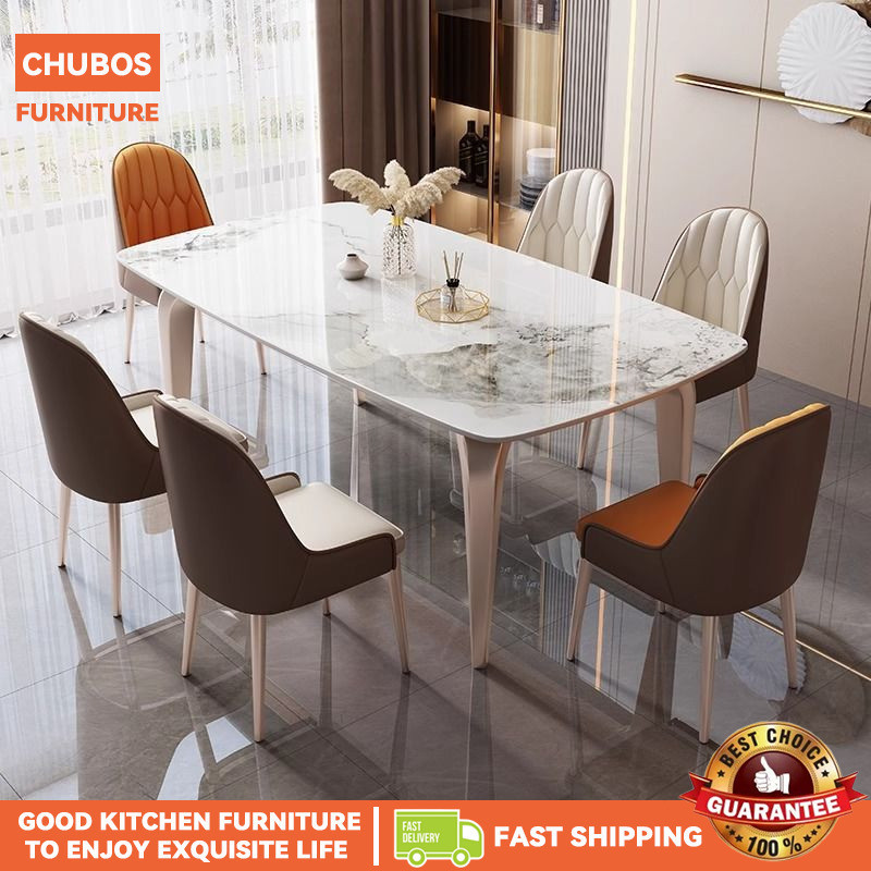 Light Luxury Modern Kitchen Dining Table Rectangular Stone Dining Table ...