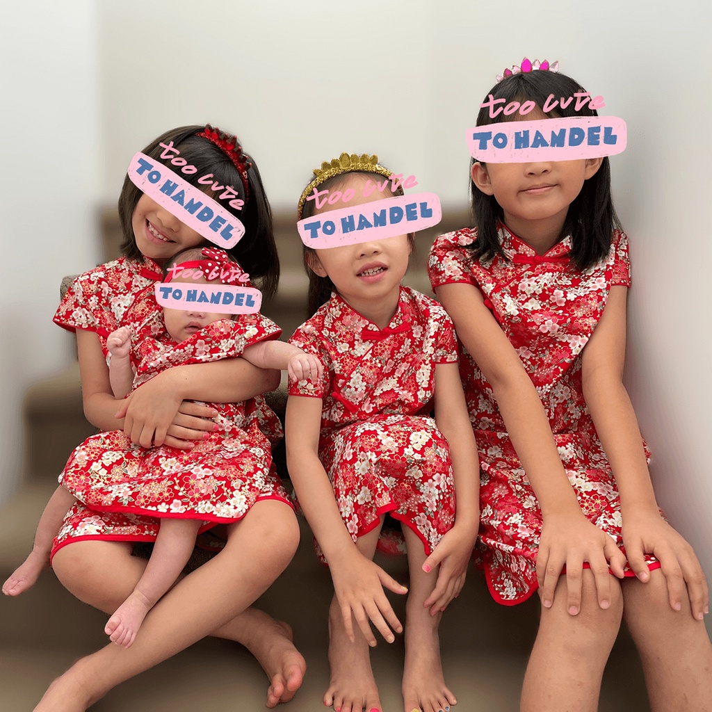 Chinese New Year Costume CNY Girl Cheongsam Dress Kids Qipao CNY Cloths ...