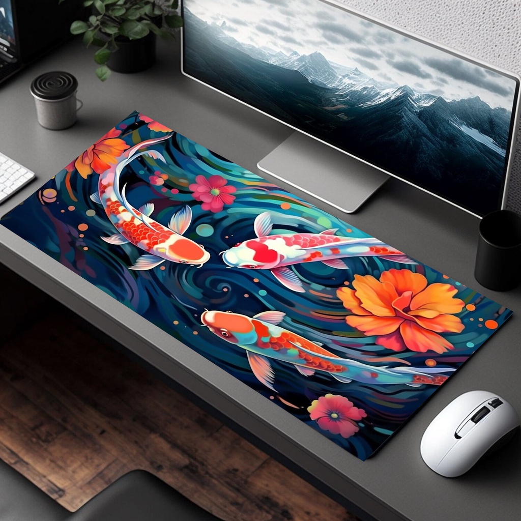 Japanese Koi Fish Desk Mat, Japan Desk Pad, Japanese Mousepad, Japan ...