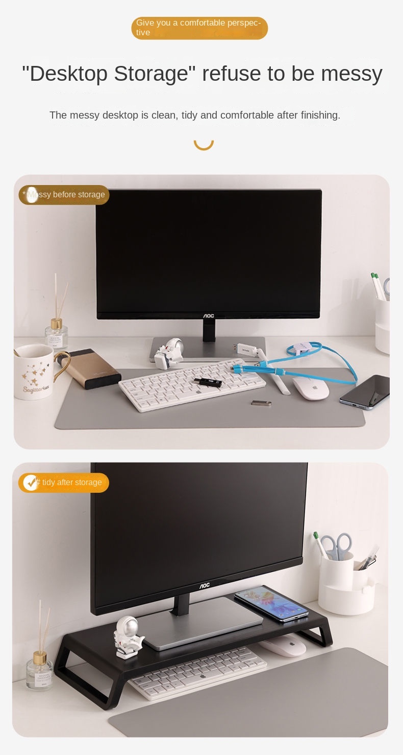 Computer Monitor Elevated Rack Computer Stand Multifunctional Riser ...