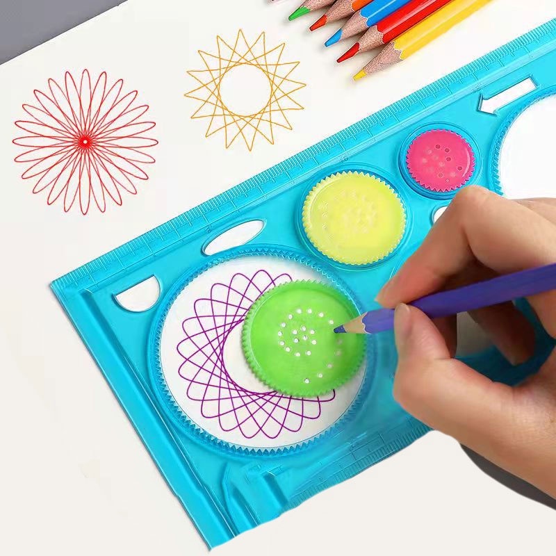 Magic Ruler Spirograph Set Kids Creative Drawing Geometric Template Art Drafting Children ...
