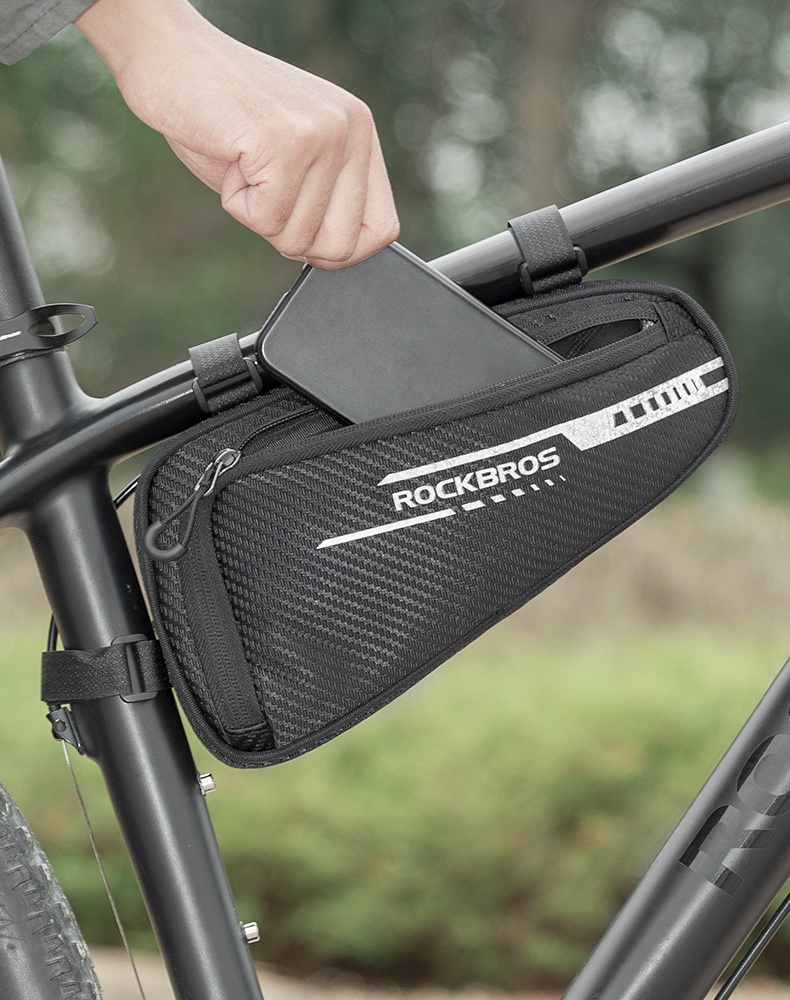 【SG Delivery】ROCKBROS Waterproof Bike Triangle Bag 1.2L Bicycle Tube ...