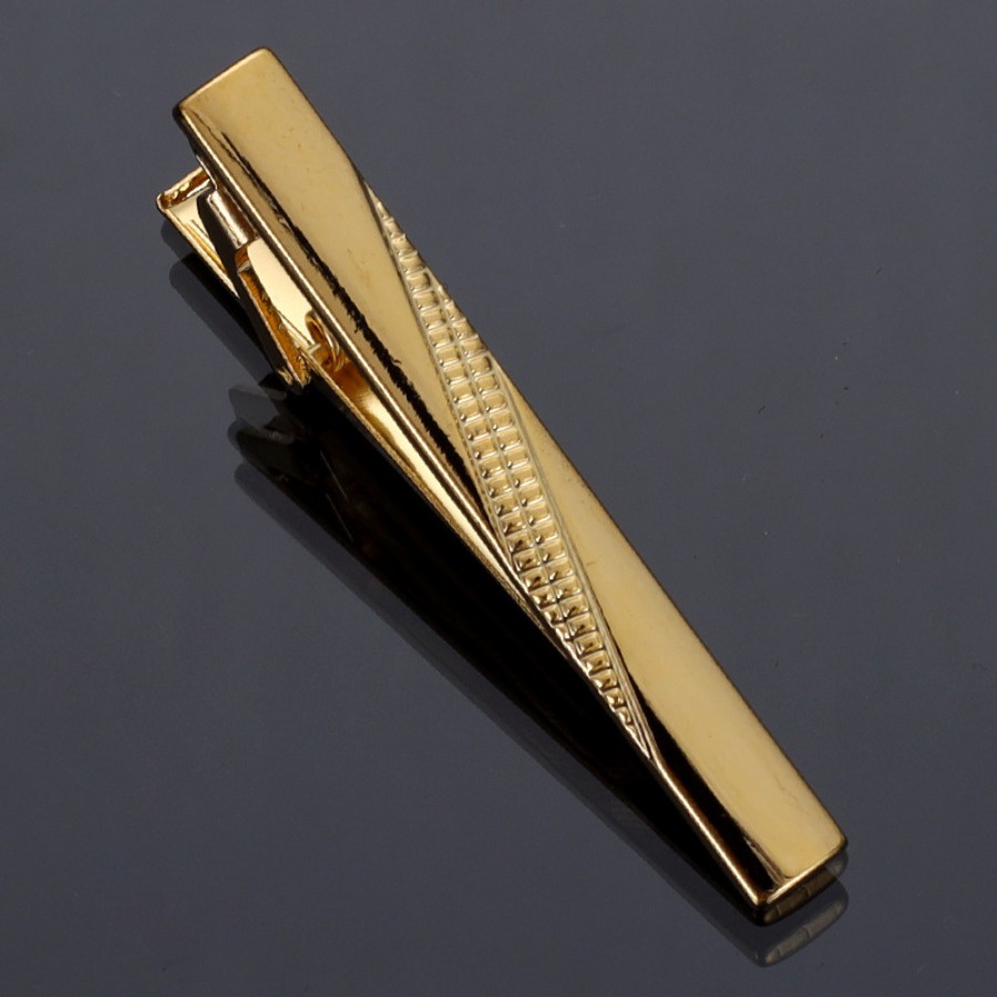 Imitation Gold Tie pin Clip for Men's Iron Texture Polishing Mirror ...