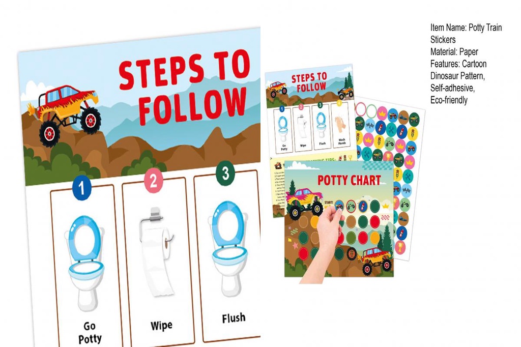 {BIG} Waterproof Potty Training Stickers Training Stickers Cartoon ...