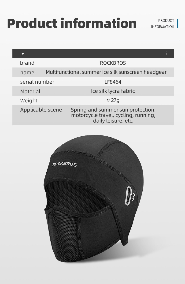 【3-day Delivery】ROCKBROS Full Face Mask Sun Protection Neck Headgear ...