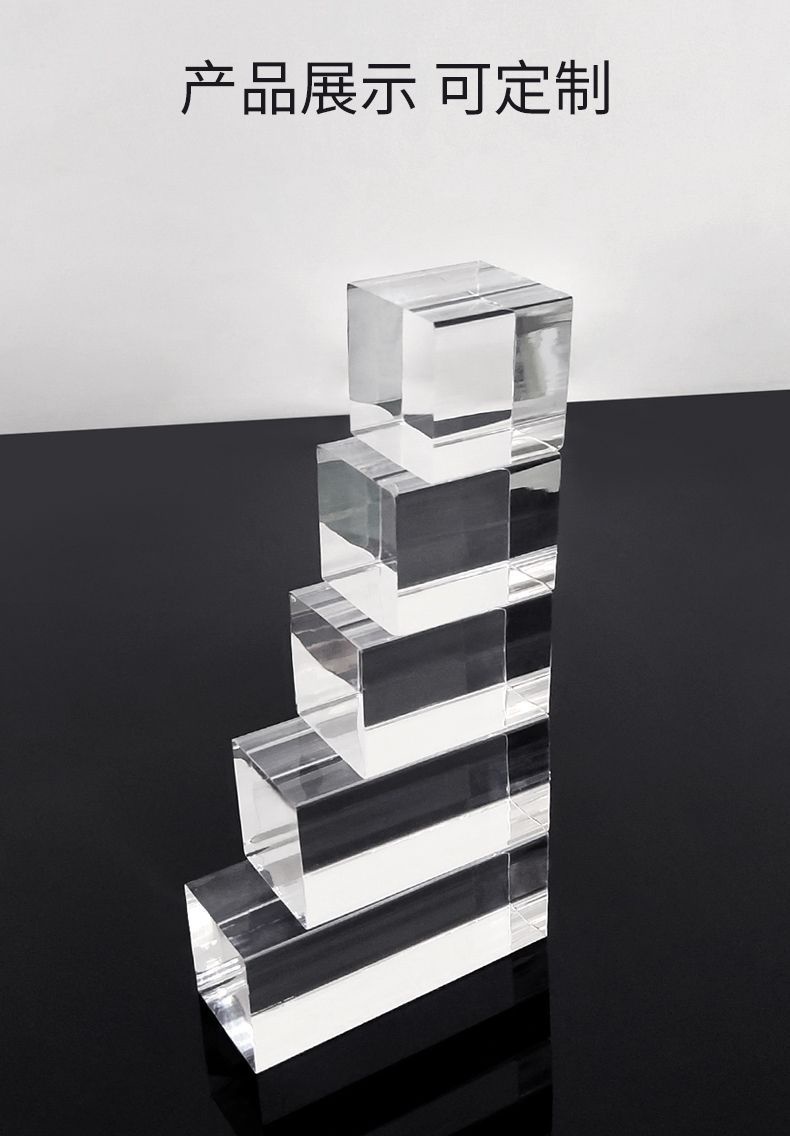 High Transparent Acrylic Square Columns Square Crystal Base Support ...