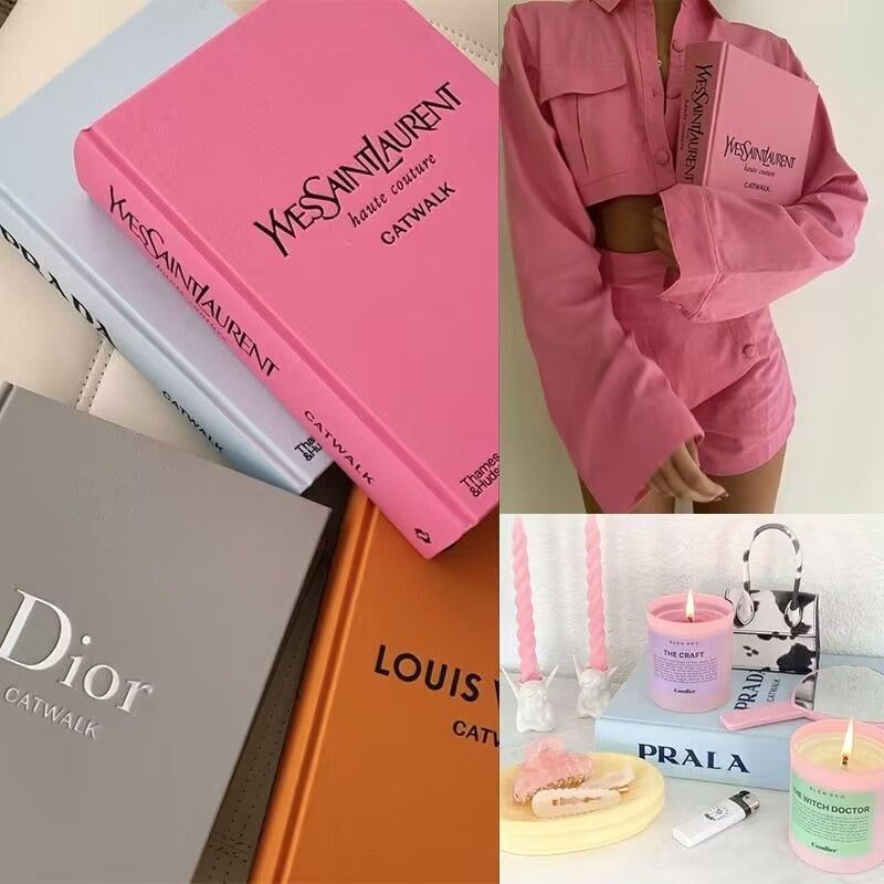 INS Pink English Simulated Fake Book Photography Prop Area Layout ...