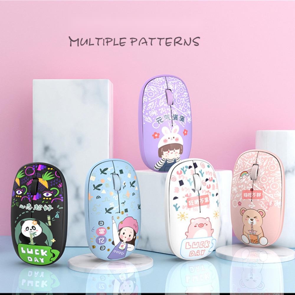 Cartoon 2.4G Bluetooth Wireless mouse office mute adapter for Laptop PC ...