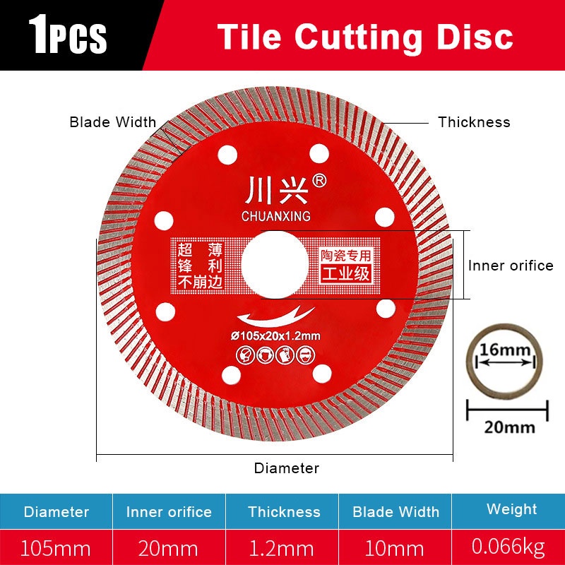 105mm/115mm Turbo Marble Tile Cutting Disc Granite Porcelain Ceramic ...