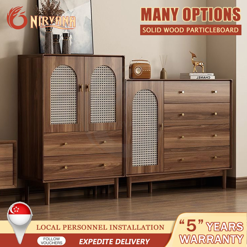 NIR Storage Cabinet Solid Wood Chest Of Drawers Living Room Bucket ...