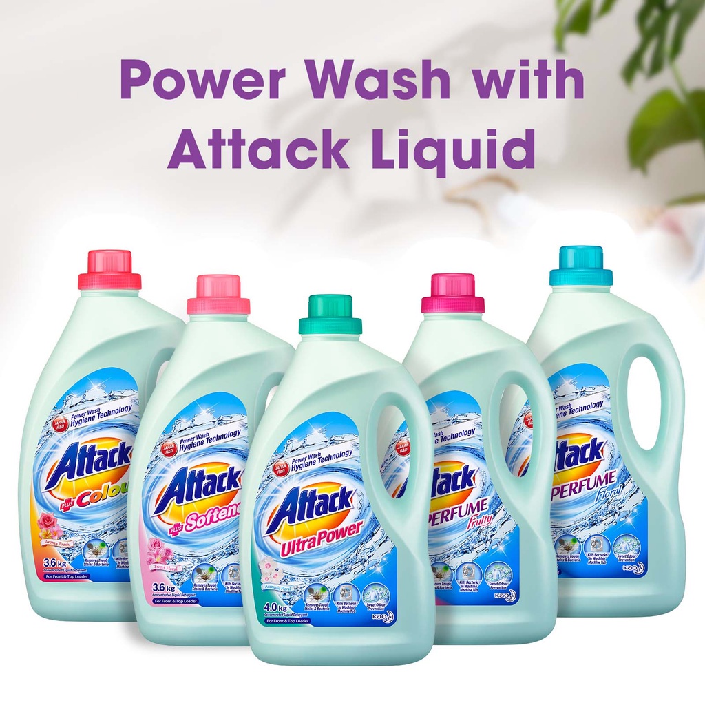 Attack Liquid Laundry Detergent 3.4KG/3.6KG (Bundle of 3) | Shopee ...