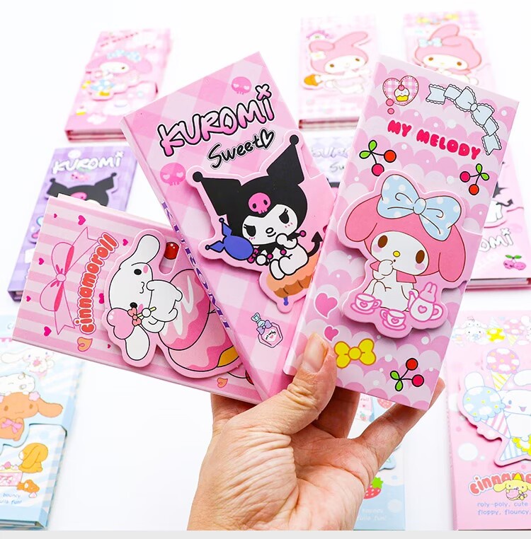Japanese Korean Sanrio Tri Fold Magnet Hand Ledger Note Pad Message ...