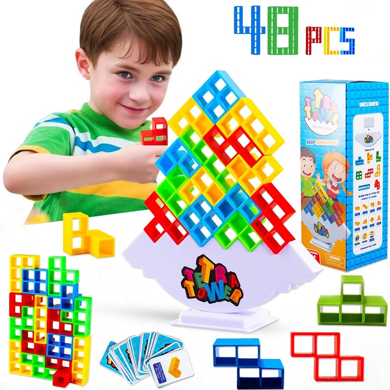 Tetra Tower Stacking Game Stack Attack Balance Building Blocks Toys ...