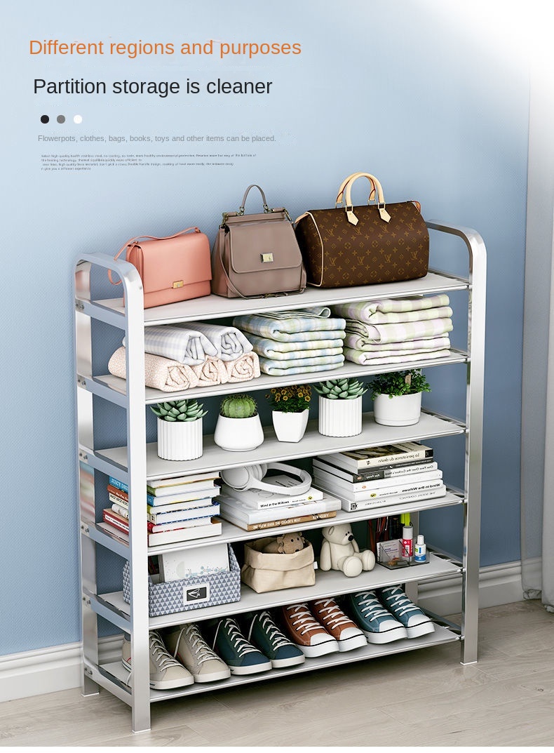 Stainless Steel Shoe Rack Dust-Proof Dormitory Household Storage Rack ...