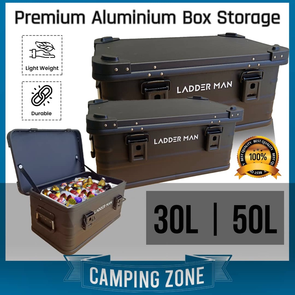 Premium Aluminium Box Storage Ladderman 30L 50L Lightweight ...