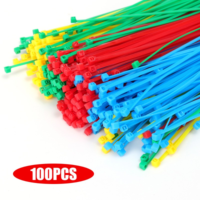 100Pcs DIY Nylon Markable Cable Tie Tag Labels / Adjustable Self ...