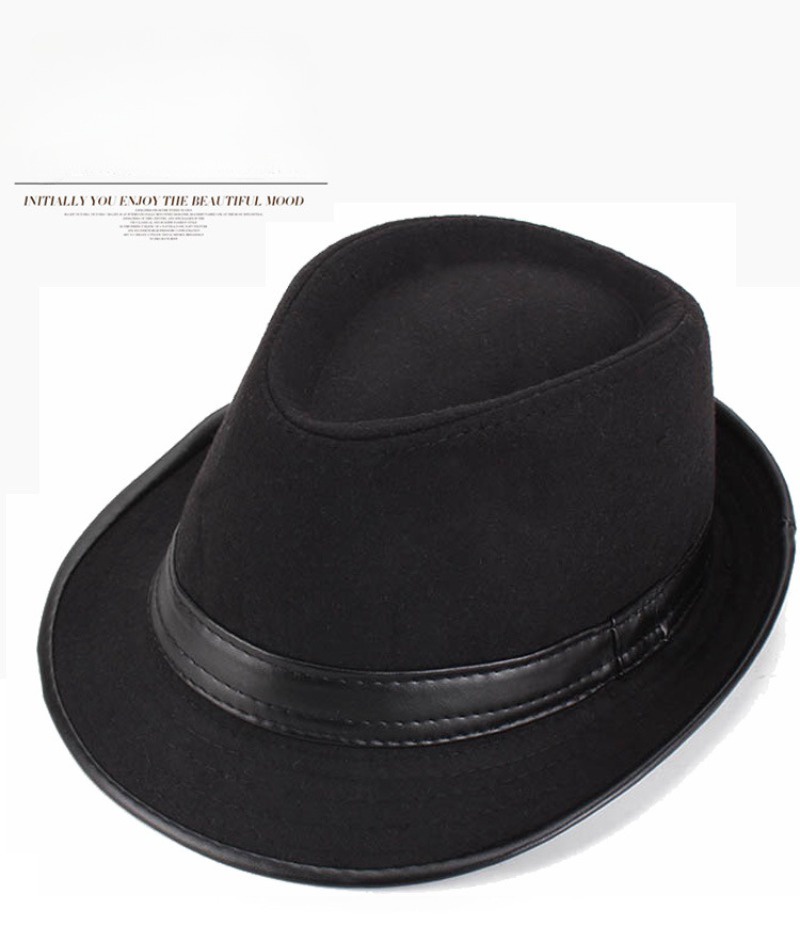 10402 Men's Fashion Fedoras European Gentlemen's Hat Wool Blend Formal ...