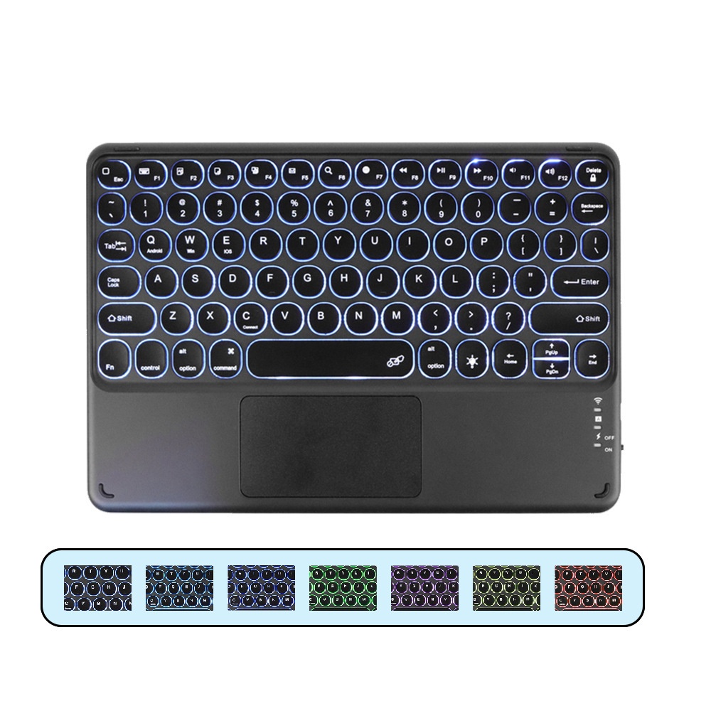 10 inch Wireless Bluetooth Keyboard With Touchpad Rechargeable Silent ...