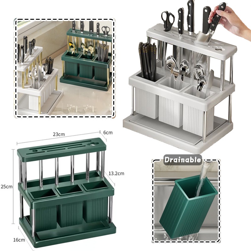 Kitchen Rack Cutlery Organizer Fork Spoon Holder Utensil Rack Chopstick ...