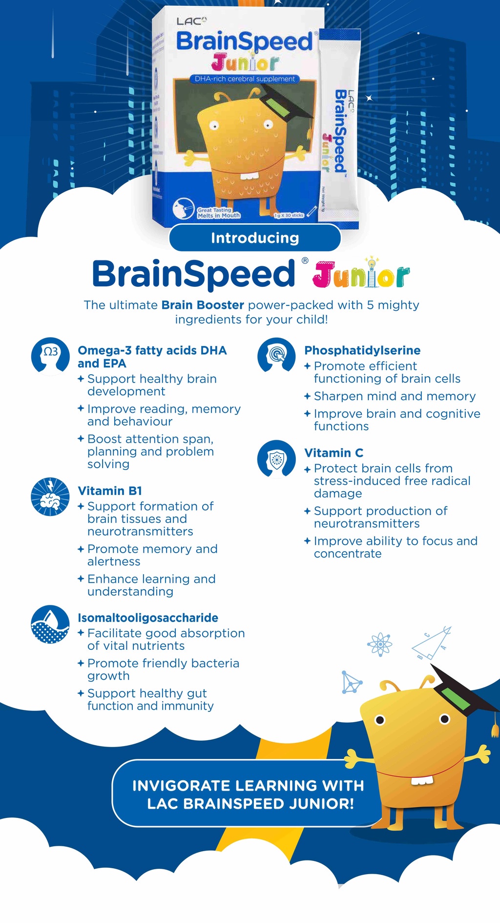 [LAC JUNIOR] BrainSpeed Junior - DHA-rich Cerebral Supplement (30 ...
