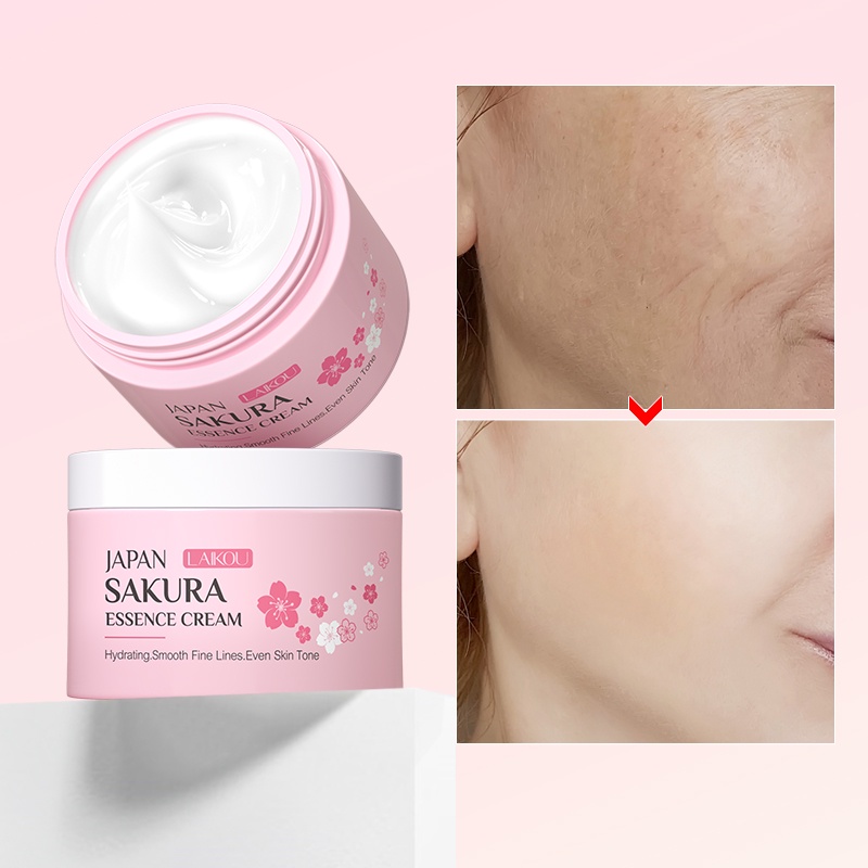 LAIKOU Sakura Facial Cream Repairing Moisturizing Essence Cream Even ...