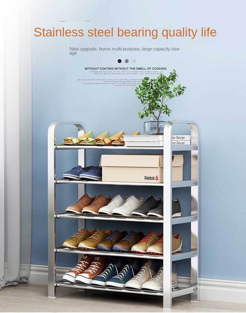 Stainless Steel Shoe Rack Dust-Proof Dormitory Household Storage Rack ...