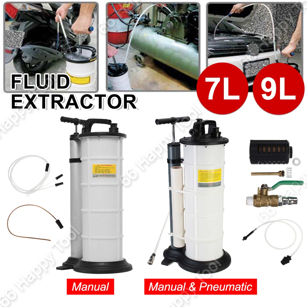 7L / 9L Manual & Pneumatic Vacuum Fluid Extractor Automotive Auto Engine Oil Transfer Pump Car ...