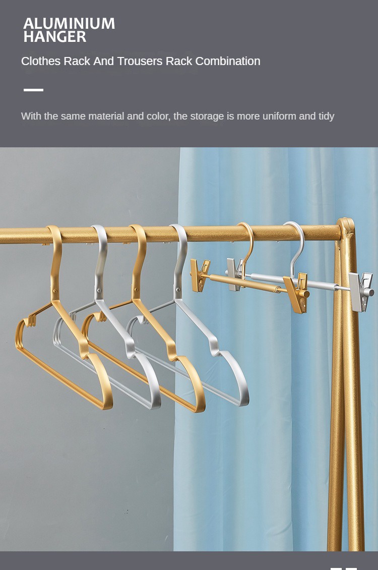 【SG Seller】Aluminum Alloy Hanger Home Seamless Wide-shouldered Clothes ...