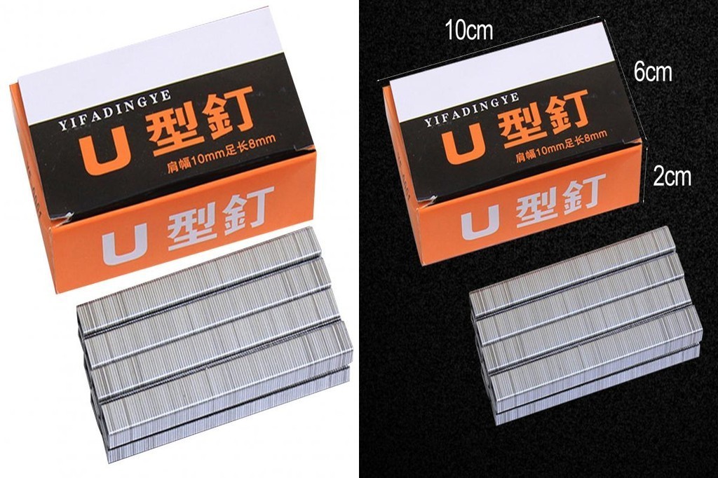 SLS_ 2000Pcs 10x8mm U-shaped Staples Boxed 1008F Heavy Duty Manual ...