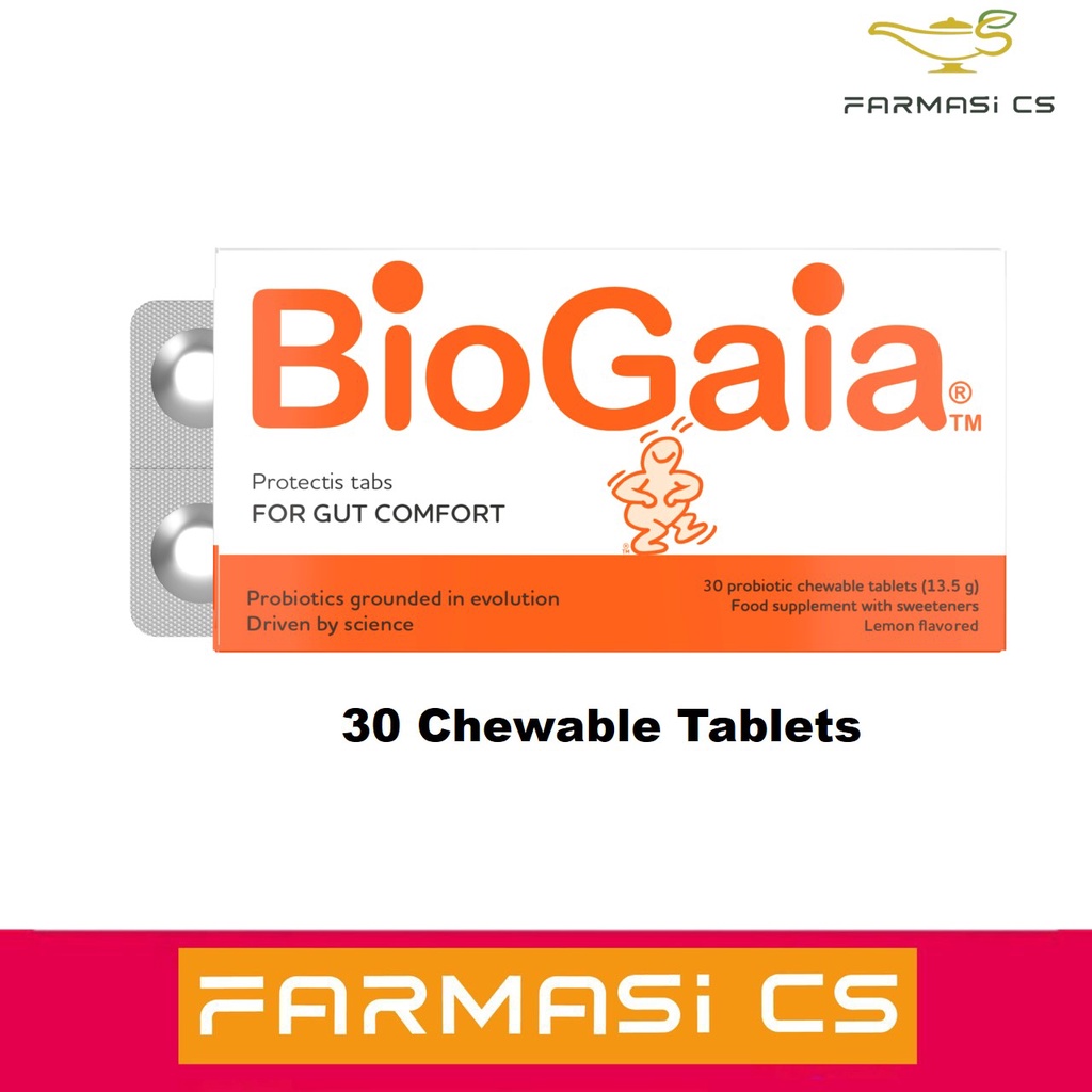 BioGaia Probiotic Chewable Tablets Lemon Flavoured 30 Tablets EXP:08/ ...