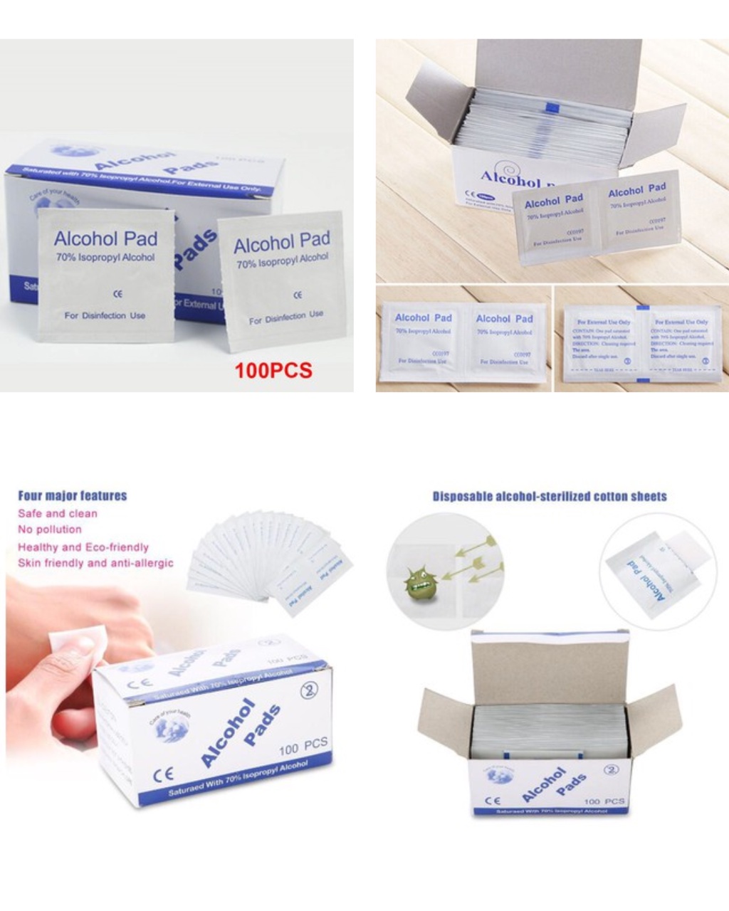 Big Size Alcohol Pads Disinfect Sterile Antiseptic Cleansing Alcohol ...